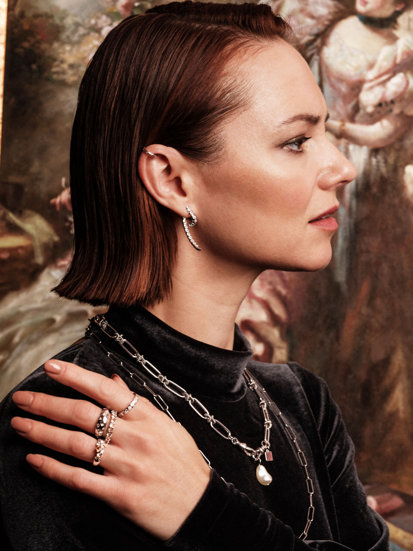 Mademoiselle earrings - Crystal (Silver) - Ylva Li